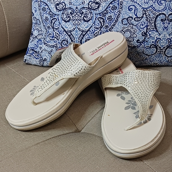 Skechers | Shoes | Skechers Relaxed Fit Sandals Natural Nwt | Poshmark